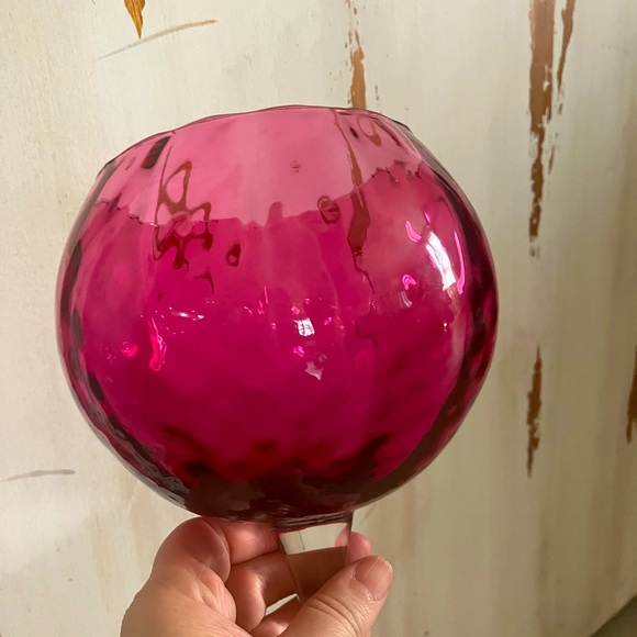 Accents | Vintage Empoli Diamond Optic Ruby Glass Tall Pedestal Brandy ...